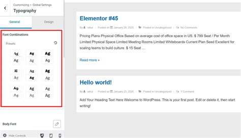 Responsive Theme Typography Presets Cyberchimps