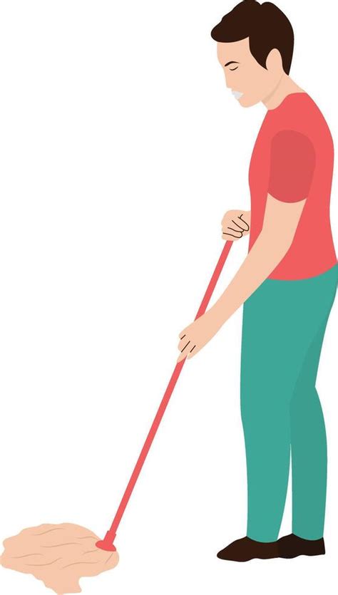 Man Cleaner Profession Mooping The Floor 54109682 Vector Art At Vecteezy