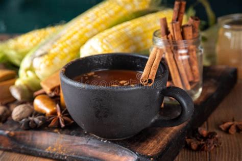 Mexican Champurrado Atole De Cacao Drink Stock Illustration Illustration Of Cocoa Festive