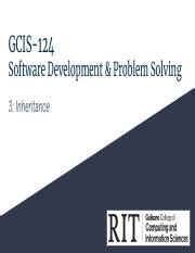 Inheritance Pdf Gcis Software Development Problem Solving