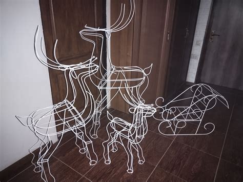 Подарок Олени каркасы фигур из проволоки новогодние светящиеся дед: 500 ...