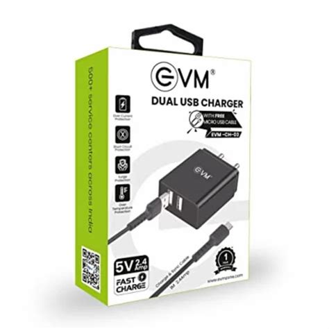 Evm Dual Usb Charger Evm Ch 03 At ₹ 499piece Car Mobile Chargers In Ahmedabad Id 26951001788