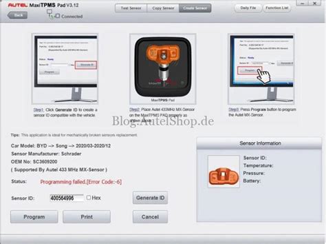 Solved Autel Maxitpms Pad Error Code 1error Code 6 Failed Issue