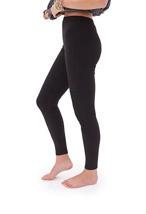 Lyst Forever 21 Ribbed Jodhpur Leggings In Black