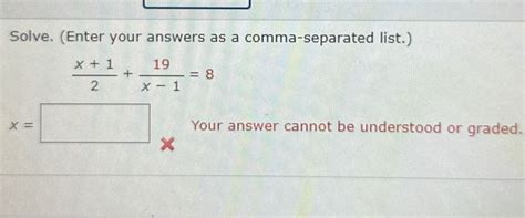 solved solve enter your answers as a comma separated