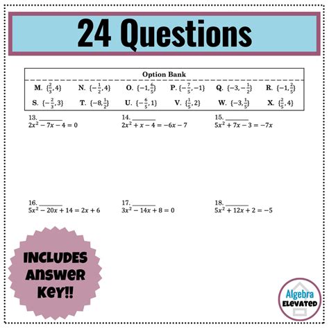 Solving Quadratic Equations By Factoring Worksheet Level 2 Made By Teachers