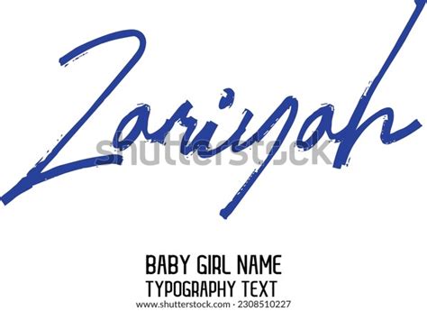 Zariyah Girl Name Cursive Handwritten Brush Stock Vector Royalty Free