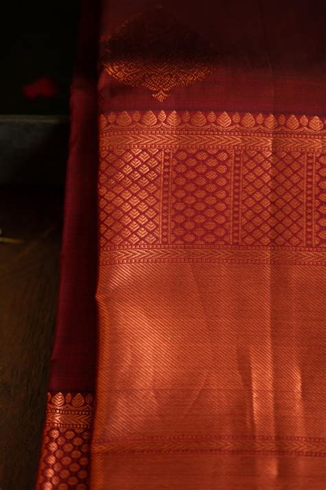 Coral Red Kanchipuram Silk Saree With Long Border