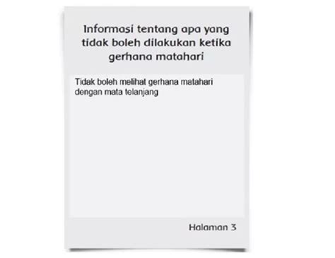 Contoh Buklet Tentang Informasi Apa Yang Tidak Boleh Dilakukan Ketika Gerhana Matahari Kunci
