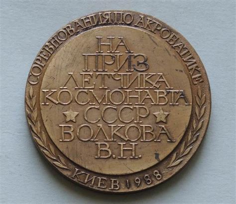 Bronze Cccp Medal Cosmonaut Volkov Bust Soviet Acrobatic Award Kortex2