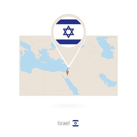 Rectangular Mapa De Israel Con Alfiler Icono De Israel 46573709 Vector