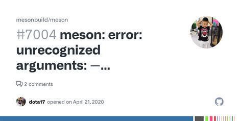 Meson Error Unrecognized Arguments Defaultlibrary Build Shared