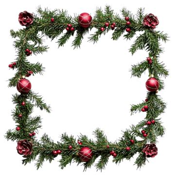 Festive Christmas Tree Frame Decoration Ornamented Christmas Tree