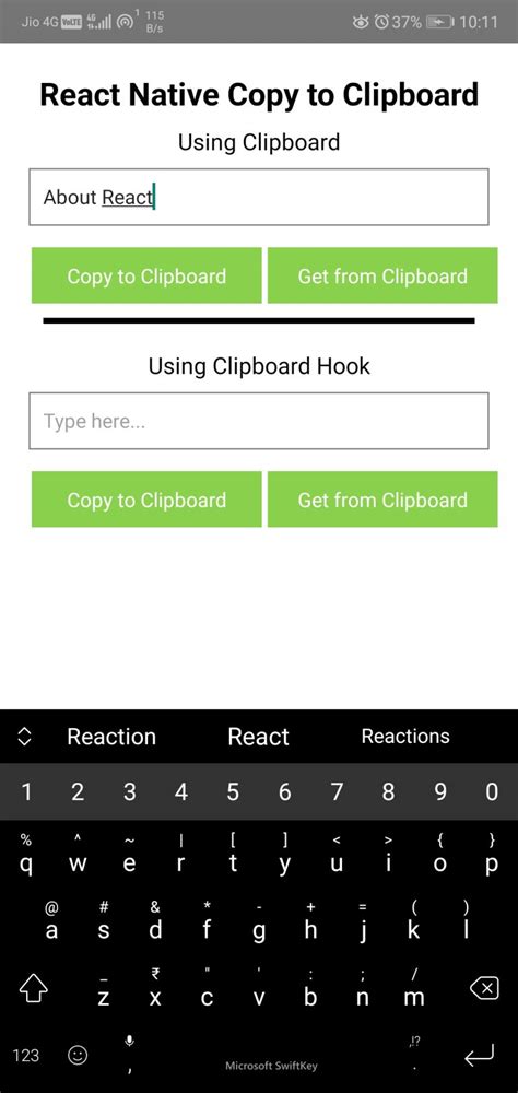 Example Of React Native Copy To Clipboard About React