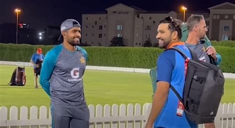 Watch Babar Azam Interacts With Rohit Sharma Ahead Of Indo Pak Match