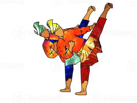 Malay Nusantara Warrior Doing Step Side Kick 23791141 Png