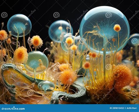 Microscopic View Of Cyanobacteria Colonies Stock Illustration Illustration Of Reef Yellow
