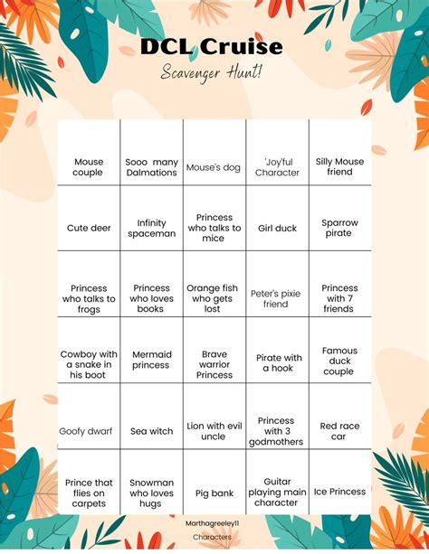 Disney Cruise Scavenger Hunt