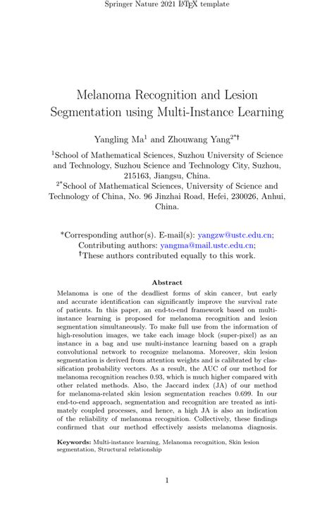 pdf melanoma recognition and lesion segmentation using multi instance