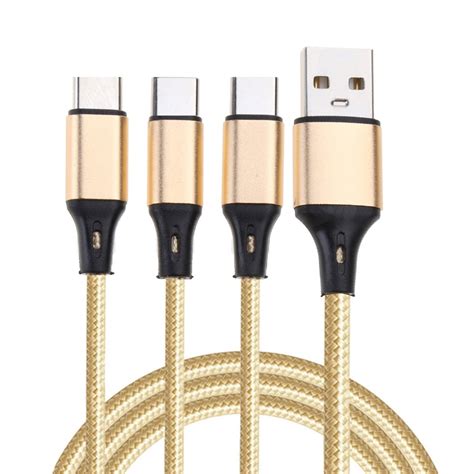 Poplis Usb 2 0 Type A Male To 3 Type C Male Splitter Cable Usb Multi Charging Cable Connector