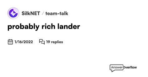 Probably Rich Lander Silknet