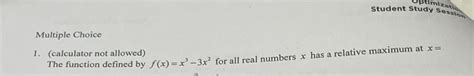 Solved Multiple Choicecalculator Not Allowedthe Function