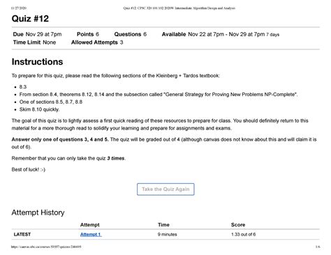 Quiz 12 Cpsc 320 101 102 2020w Intermediate Algorithm Design And