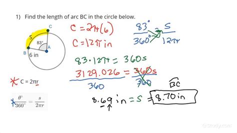 How To Find Arc Length From Subtended Angle Geometry Study