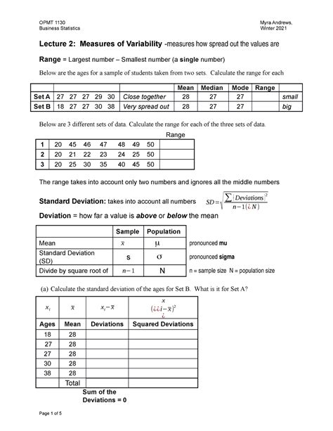 lecture 2 measures of variability business statistics winter 2021