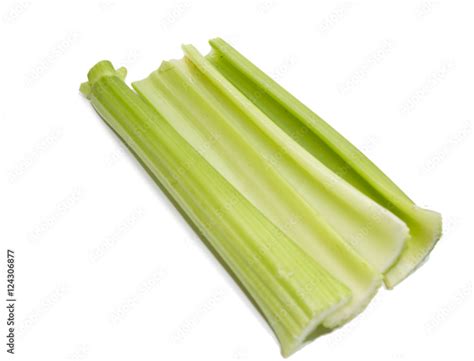 Celery Stick Isolated In White Background Scientific Name Apium Graveolens Is A Vegetable In
