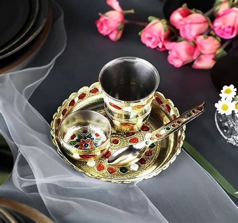 Art Box Laddu Gopal Kanha Ji Bhagwan Bhog Puja Prasadam Thali Set At Rs