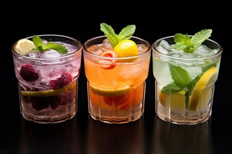 Premium Photo Ice Cold Fruit Aroma Drink Glasses
