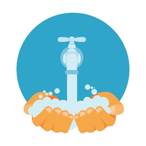 Hands Washing Under Water Tap Vector Design 1829151 Vector Art At Vecteezy