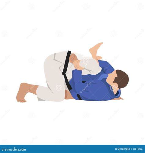 Brazilian Jiu Jitsu Black And Red Belt Logo Icon Vector Illustration
