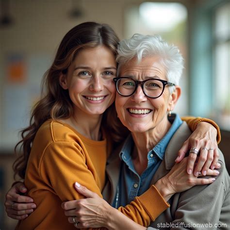 Realistic Selfies Of Older Woman Teacher Stable Diffusion Online
