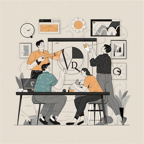 Graphic Designers Creating A New Brand Identity Vector Illustartion