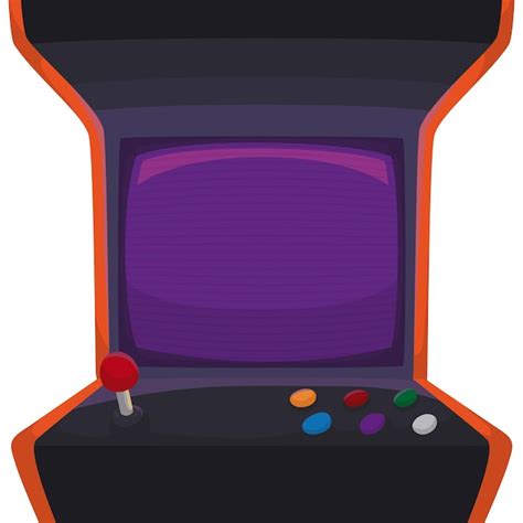 Premium Vector Frontal View Of Traditional Arcade Case Video Game With Screen With Scan Lines