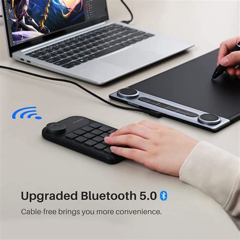 Huion Keydial Mini Bluetooth Programmable Keypad With Dial 5 Keys Anti