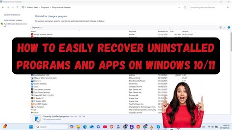 How To Easily Recover Uninstalled Programs And Apps On Windows 1011 Youtube