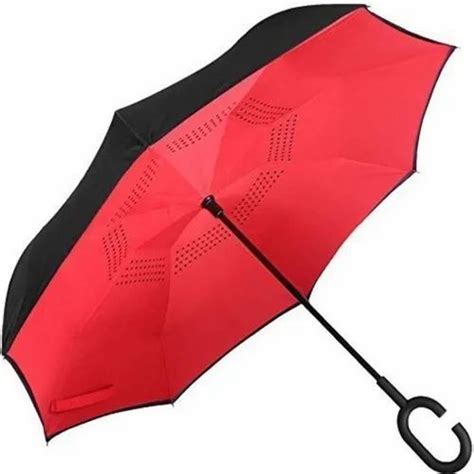 Red Reverse Windproof Umbrella Inside Out Umbrella For Promotional At