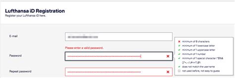 Password Requirements Shaming — Lufthansa Minimum Of 8 Characters