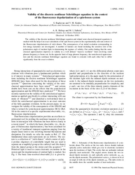 Pdf Validity Of The Discrete Nonlinear Schrödinger Equation In The Context Of The Fluorescence