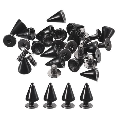 Sets Cone Spikes Studs X Mm Studs And Spike Screw Back Rivet Black Walmart