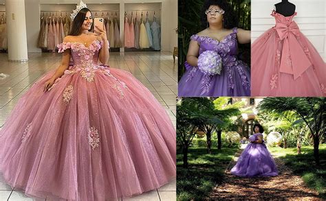 Amazon Youjiayi Off Shoulder Quinceanera Dresses Ball Gown 3D Floral Sweet 15 16 Dresses