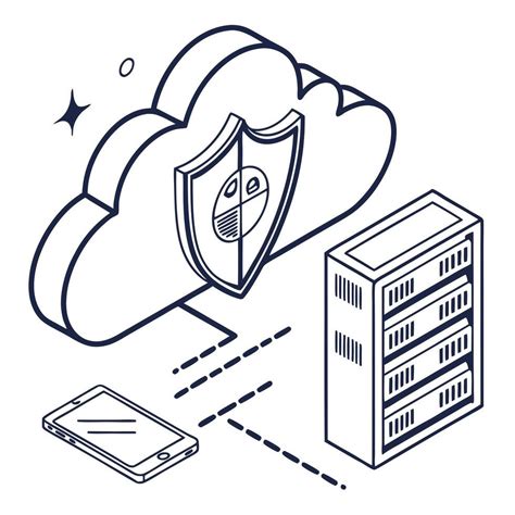 Cloud Computing Data Security Isometric Line Art 60849666 Vector Art At Vecteezy
