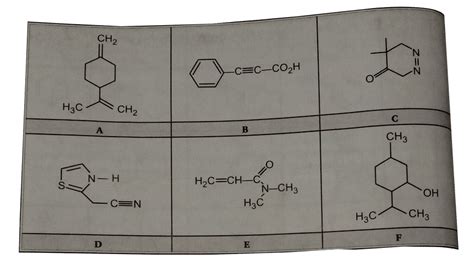 For Each Of The Six Structural Formulae A Through F Shown Below Fi
