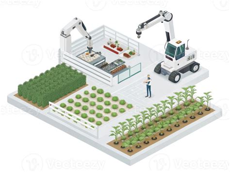 Automated Farming With Robots Crops And Greenhouse Technology