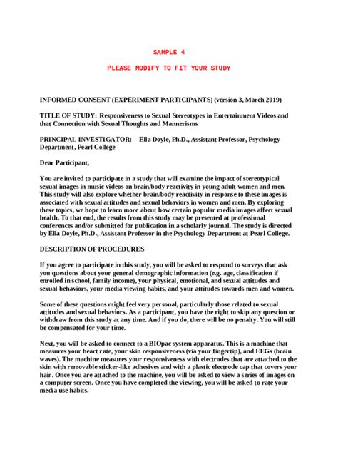 Irb Sample Consent 4 Doc Template Pdffiller