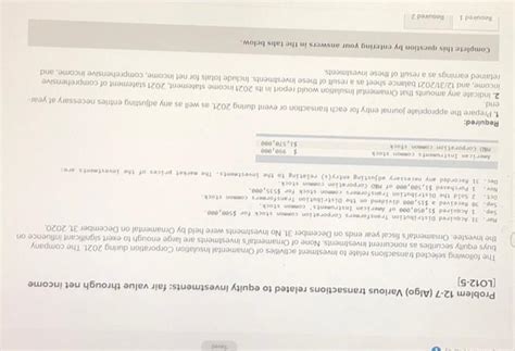 solved problem 12 7 algo various transactions related to