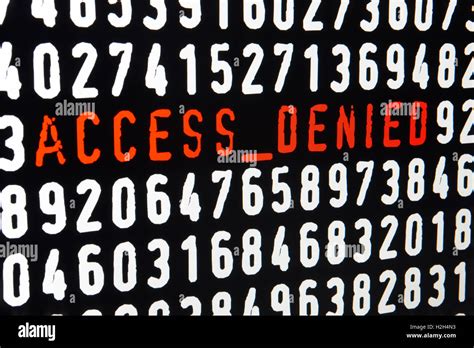 Computer Screen With Access Denied Text On Black Background Horizontal